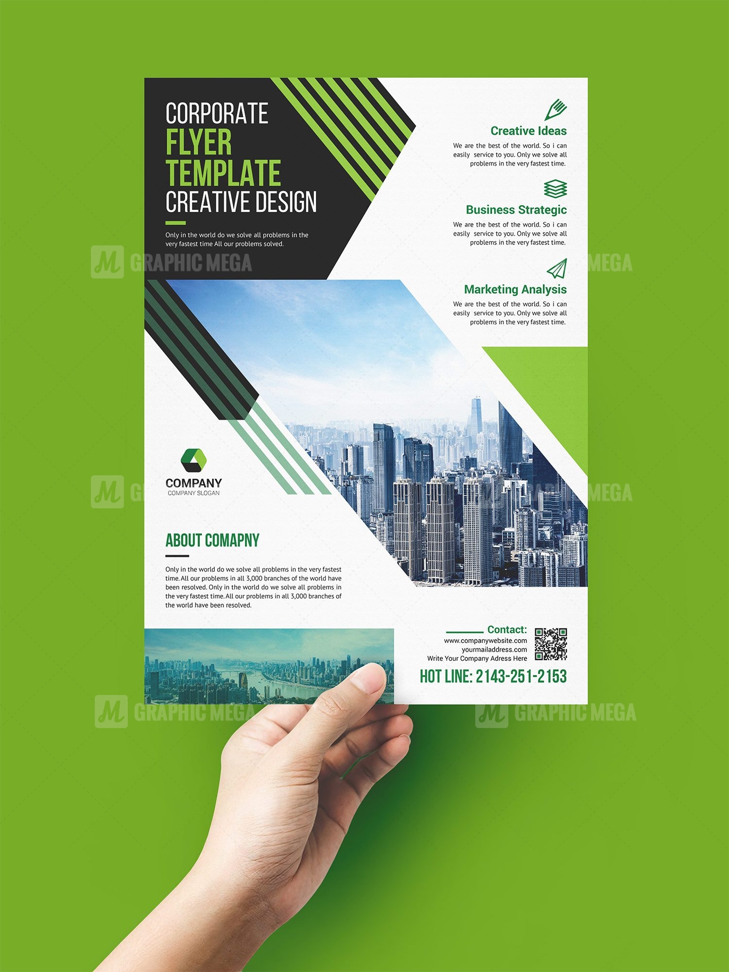 Sleek Print Flyer Template – Graphic Mega | Graphic Templates Store
